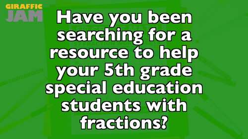 Special Education Math 5th Grade Fractions Modified Worksheets Special Ed