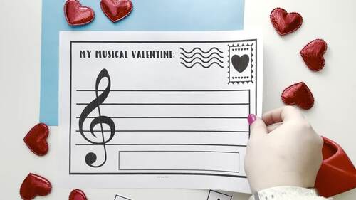 Valentine's Day Treble Clef Composition Activity for Elementary Music ...