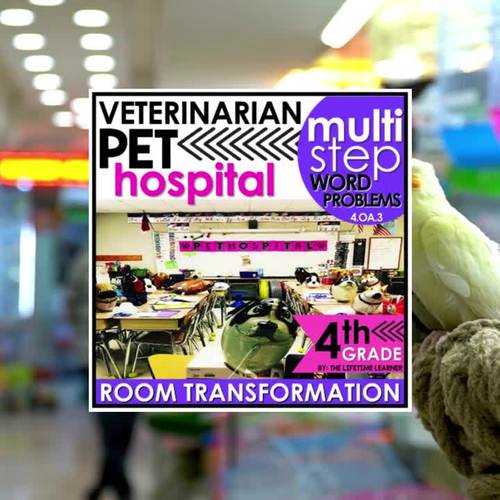 4th Grade Multi-Step Word Problems | Veterinarian Room Transformation