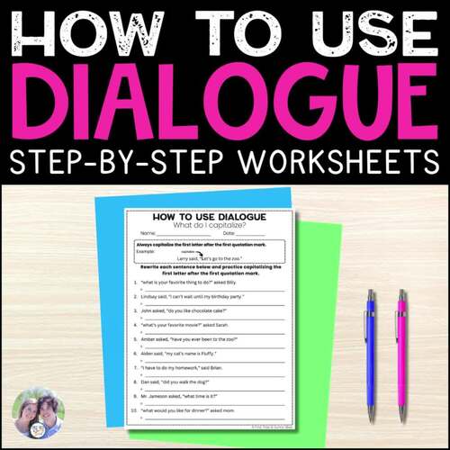 Dialogue Worksheets Writing Dialogue Practice Punctuating Dialogue ...