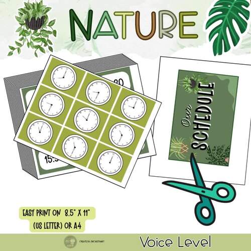 Editable Schedule Cards Daily Class Schedule Nature Classroom Decor
