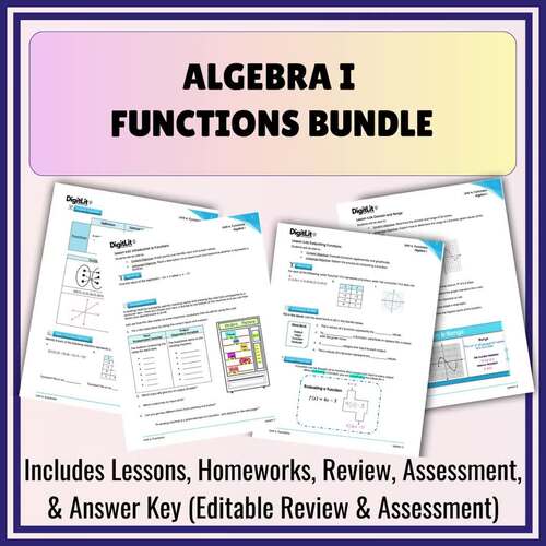 Intro to Functions Unit for 9th Grade Algebra | Guided Notes, Review, Test