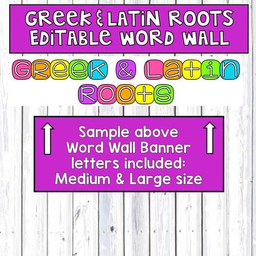 Greek & Latin Roots Word Wall | Editable by Joyful 4th | TPT