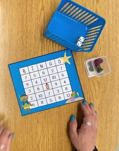 Addition BINGO With Dice Sums to 12 Grades 1-2 Summer Math Centers