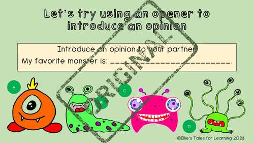 Opinion Writing PowerPoint Grade 2 by Ellie's Tales For Learning