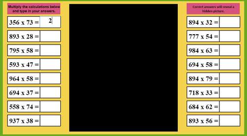 Mystery Digital Pixel Art NO PREP -Easter 3-digit by 2-digit Multiplication