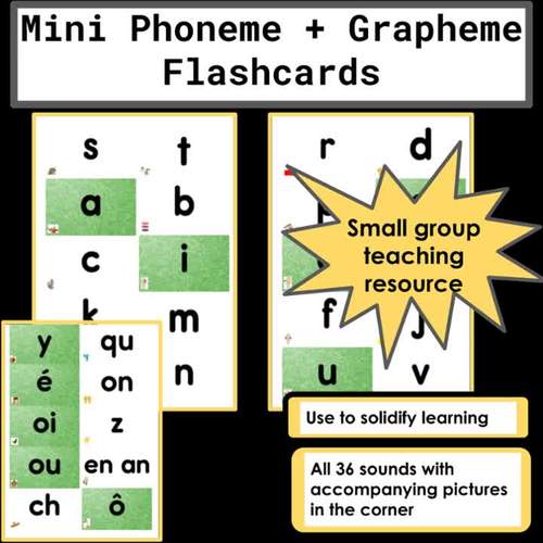 French Phonics - Mini Phoneme & Grapheme Flashcards by Packawallop Teaching
