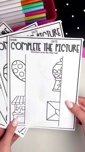 Doodle Challenges COMPLETE THE PICTURE | Symmetry | Winter and Christmas