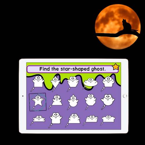 Find the star with audio | Halloween shapes BOOM CARDS | TPT