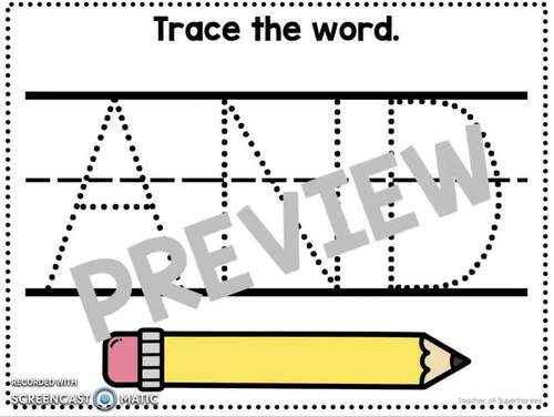Special Education Sight Word Worksheets & Binder Work for "And" | TPT