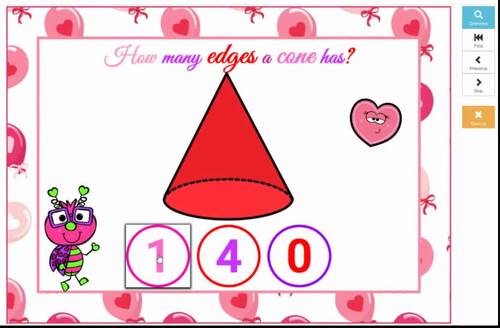 Valentines Day Math 3D Shapes Attributes Boom Cards Digital Math