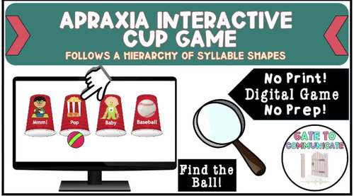 Apraxia Interactive Cup Game PowerPoint by Gate to Communicate | TPT