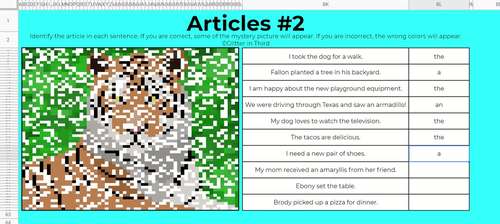 Articles A An The Pixel Art Grammar Activities Digital Mystery Pictures