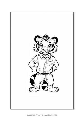 Tiger Coloring Book Pages Vol 4: For Kids Coloring Pages Tiger at Work