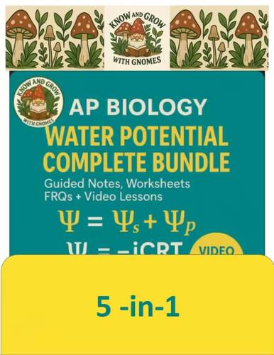 AP Biology (AP Bio) Water Potential Complete Bundle | SAVE 20%! | TPT