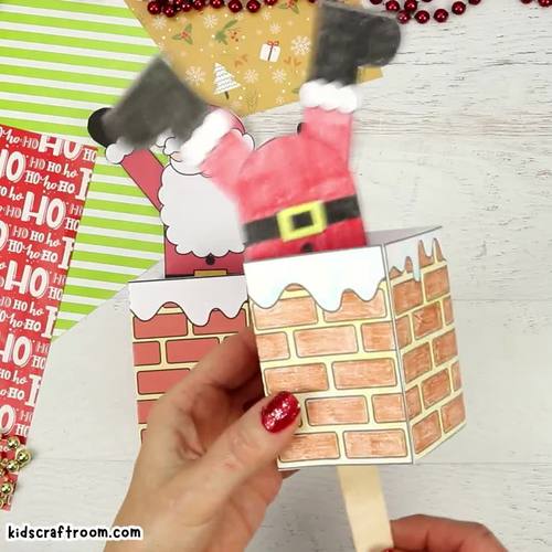 Santa Stuck In The Chimney Craft - Christmas Craft - Santa Craft