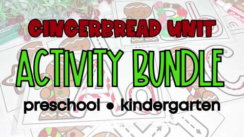 Gingerbread Math & Literacy Centers, Christmas Activities Preschool ...