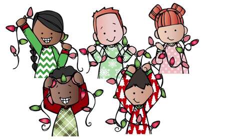Christmas Lights and Kidlettes clip art MINI by Melonheadz Clipart