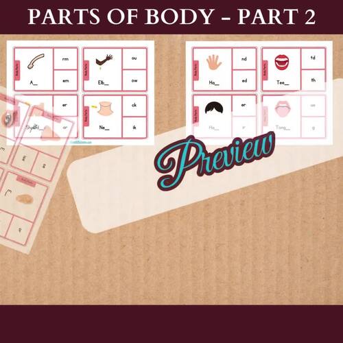 Body Parts Clip Cards – Learn, Match, and Spell with Fun Variations!