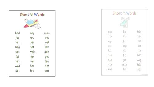 Short Vowel CVC Word Posters – Printable Phonics Set by Savvy Teaching