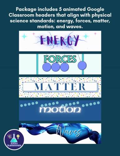 Physical Science Google Classroom Headers by Science Shannonigans