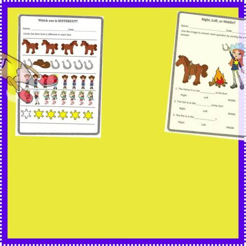 Wild West Basic Math Concepts for Preschool - Wild West Cowboy Worksheets
