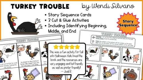 TURKEY TROUBLE Sequencing Stories with Pictures | Activities Retelling ...