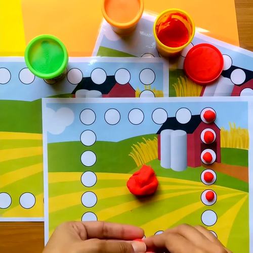 Farm Theme Activities - Farm Fine Motor! Dot Shape Mats by Look We're ...