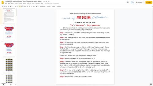 EDITABLE Guess Who? Custom Template Insert Cards • Montessori cards ...