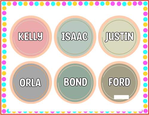 Printable Boho Neutral Spotty Student Name Labels, Library Labels, Name ...