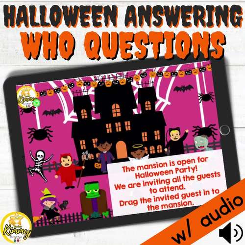 Halloween Answering Who Questions Boom Cards by Teacher Kimmy | TPT
