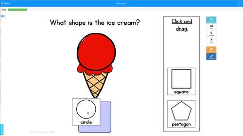 Ice Cream 2D Shape Matching | Summer Math Boom Cards by Teaching Autism