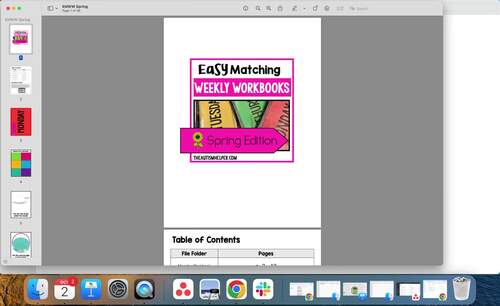 Easy Matching Weekly Workbooks - Spring Edition by The Autism Helper