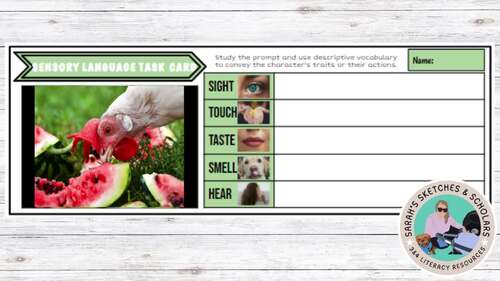 Show Not Tell descriptive writing prompts using the five senses | TPT