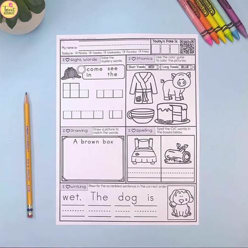 Mornings Made Easy! Kindergarten Morning Work by Tweet Resources SET FIVE