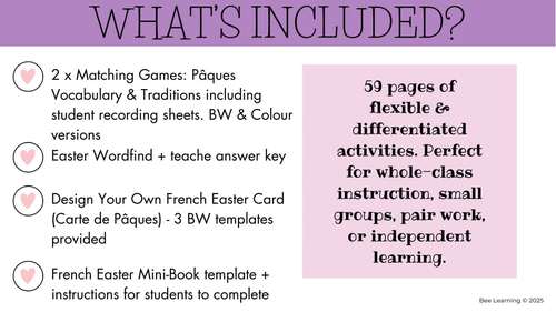 Pâques - French Easter Activities: Cultural, vocabulary building & games.