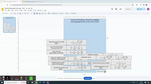 Derive the Quadratic Formula by MathFlipIt | TPT