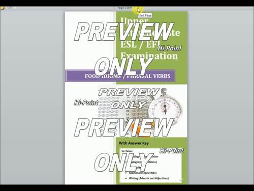 Grade 12 Upper Intermediate English as a Second Language (ESL) Exam ...