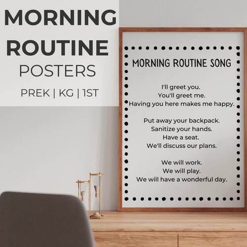 Morning Routine Song Poster | Preschool, Kindergarten, and Early Elementary