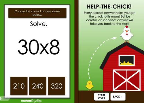 Multiplying by Multiples of 10 Multiplication Game for PowerPoint