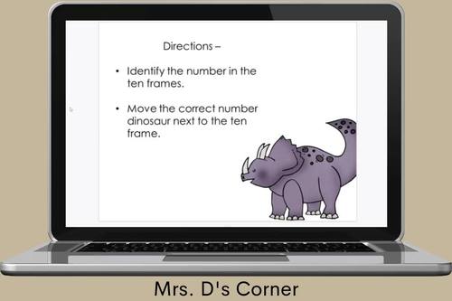 Dinosaur Ten Frames Digital Activity | Distance Learning by Mrs Ds Corner