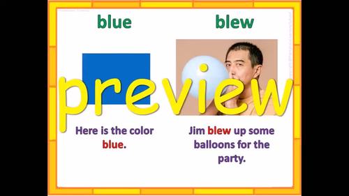 Homophones PACK- Flash Slides, Activity Slides-All real Images. POWERPOINT