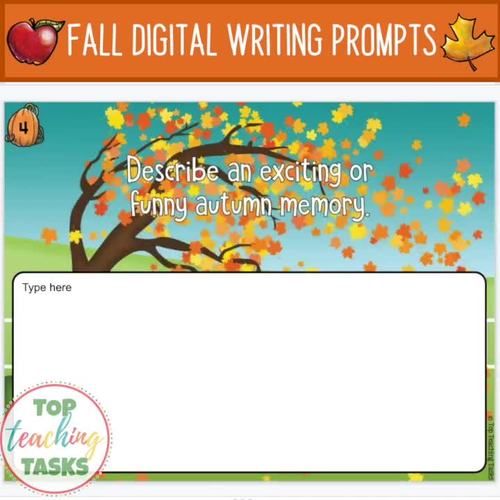 Fall Digital Writing Prompts for Google Classroom | Quick Writes