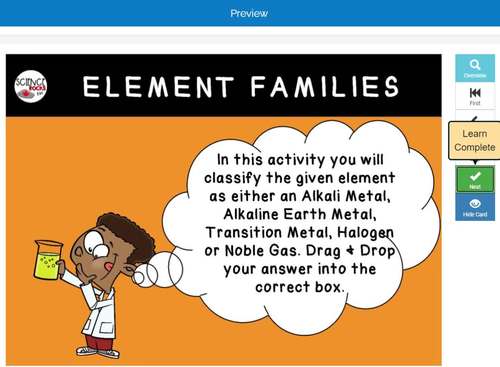 Classifying Element Families On The Periodic Table of Elements Boom Cards™
