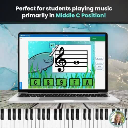 Middle C Position Note Names BOOM™ Cards - Beginning Notes on the Staff ...