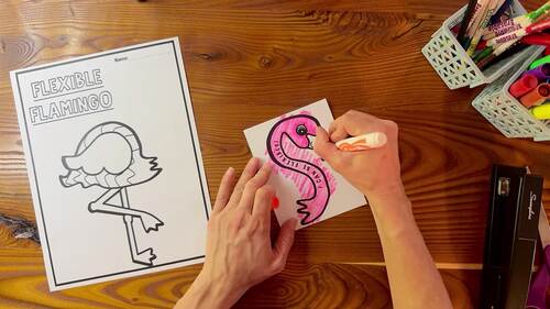 Flexible Character Trait Craft | Flexible Flamingo Movable Craft & Mini ...