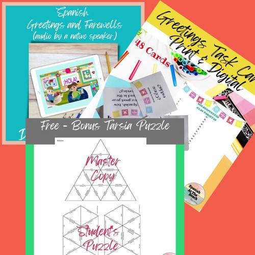 BUNDLE - Greetings Task Cards + Digital Escape Room + Bonus Greetings ...
