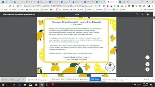 Modern Farmhouse Lemon Theme Classroom Decor Set by Crosswalk Curriculum