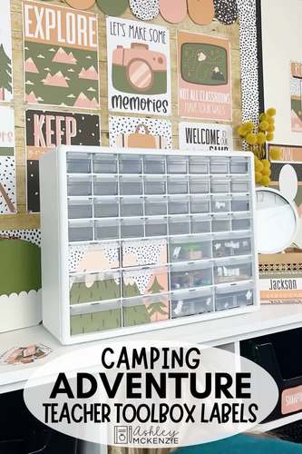 Camping Adventure Classroom Decor | Teacher Toolbox Labels - Editable!