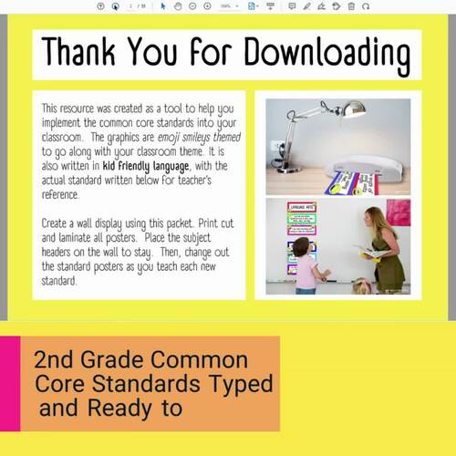 Emoji Smiley CCSS Classroom Standards Posters EDITABLE - 2nd Grade